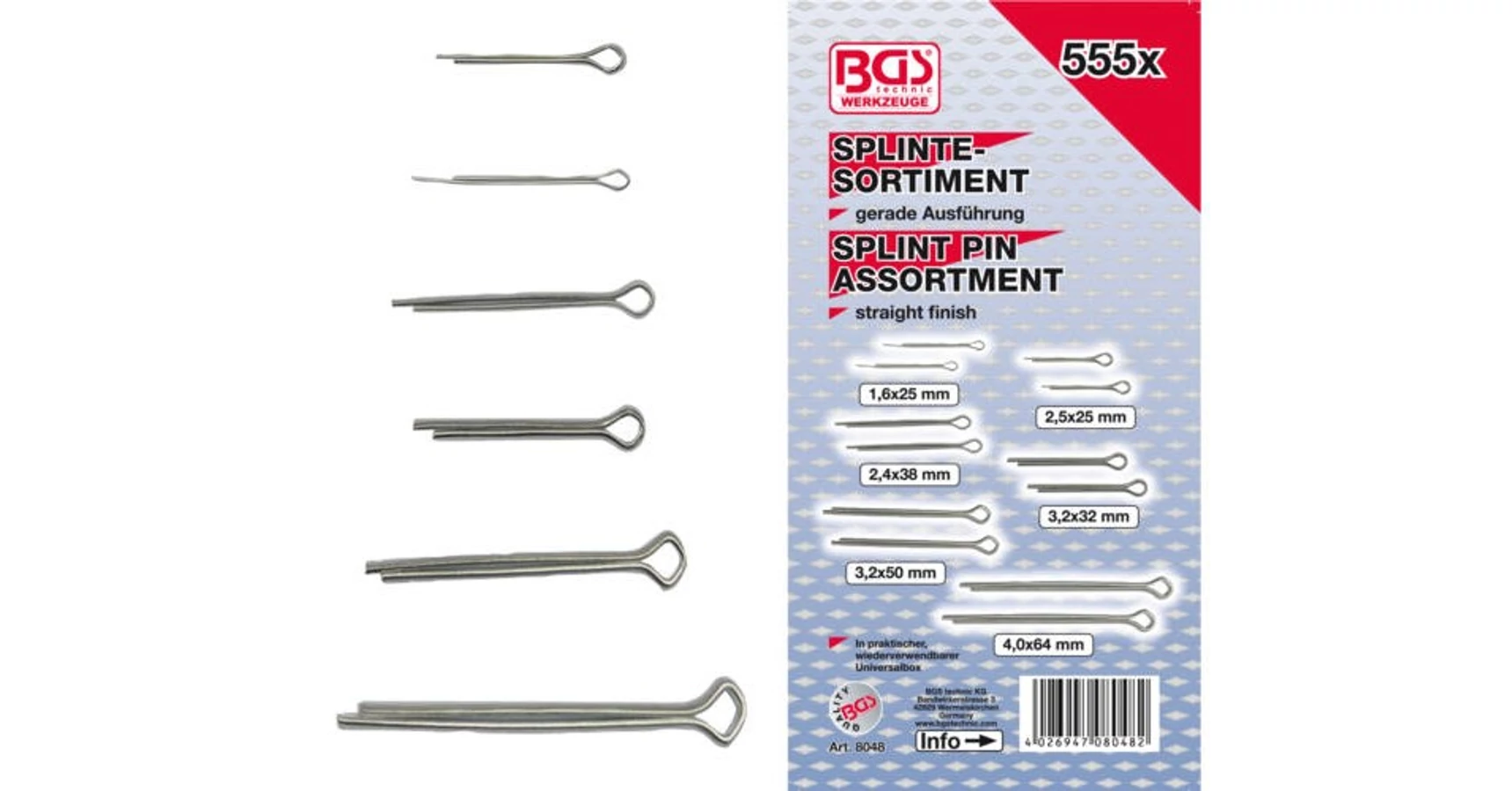 BGS-8048 Sasszeg készlet (1,6-4,0mm) 555 részes
