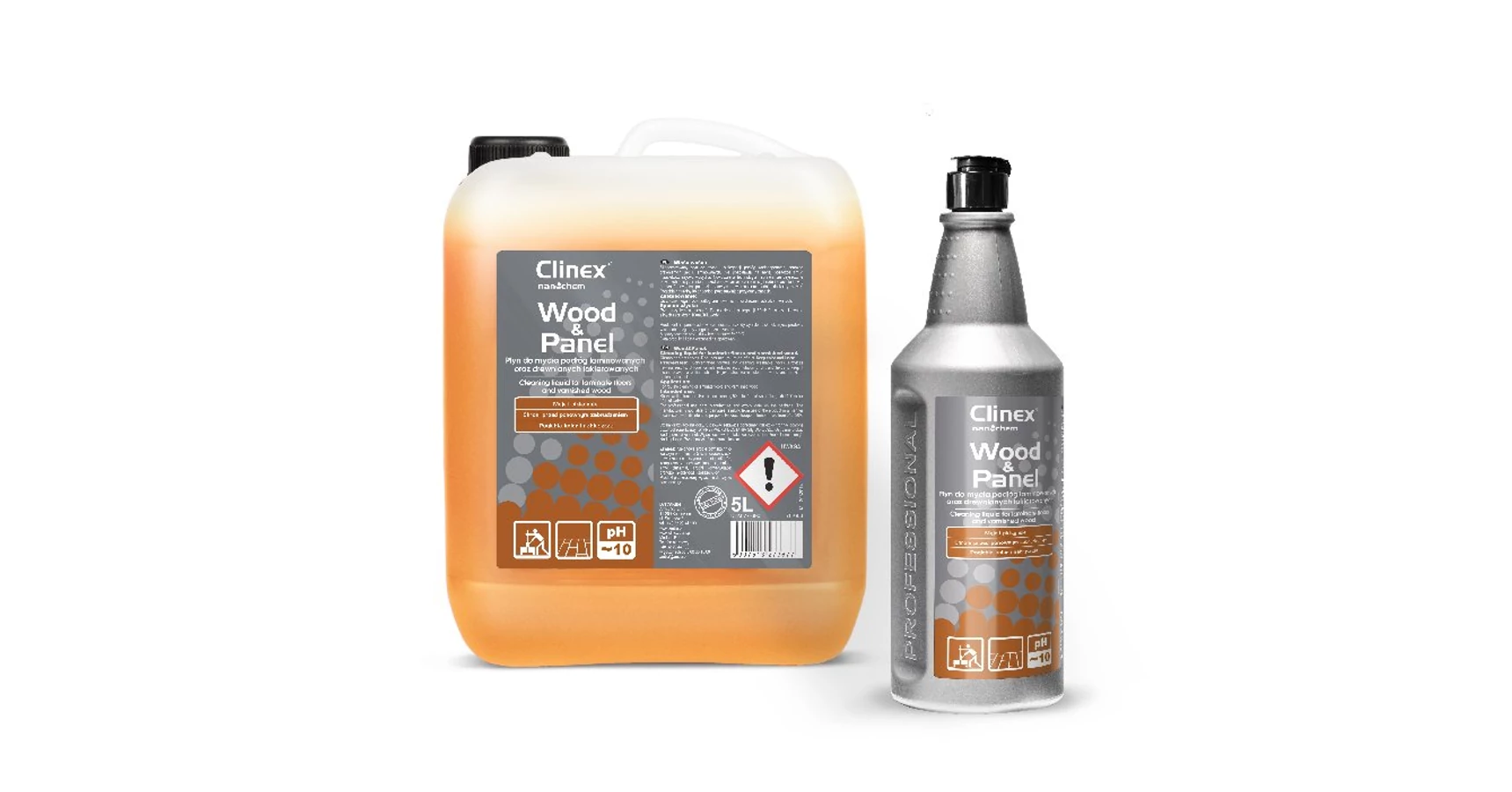 Clinex Wood & Panel laminált padlótisztítószer, PH10, 1L