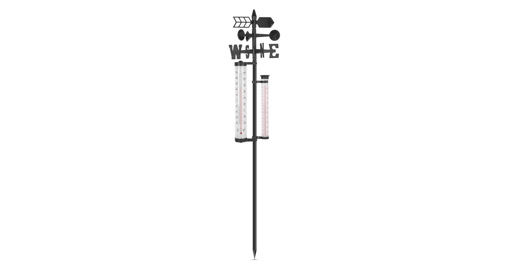 Kerti időjárás állomás, hőmérő, esőmérő, szélmérő, 145cm