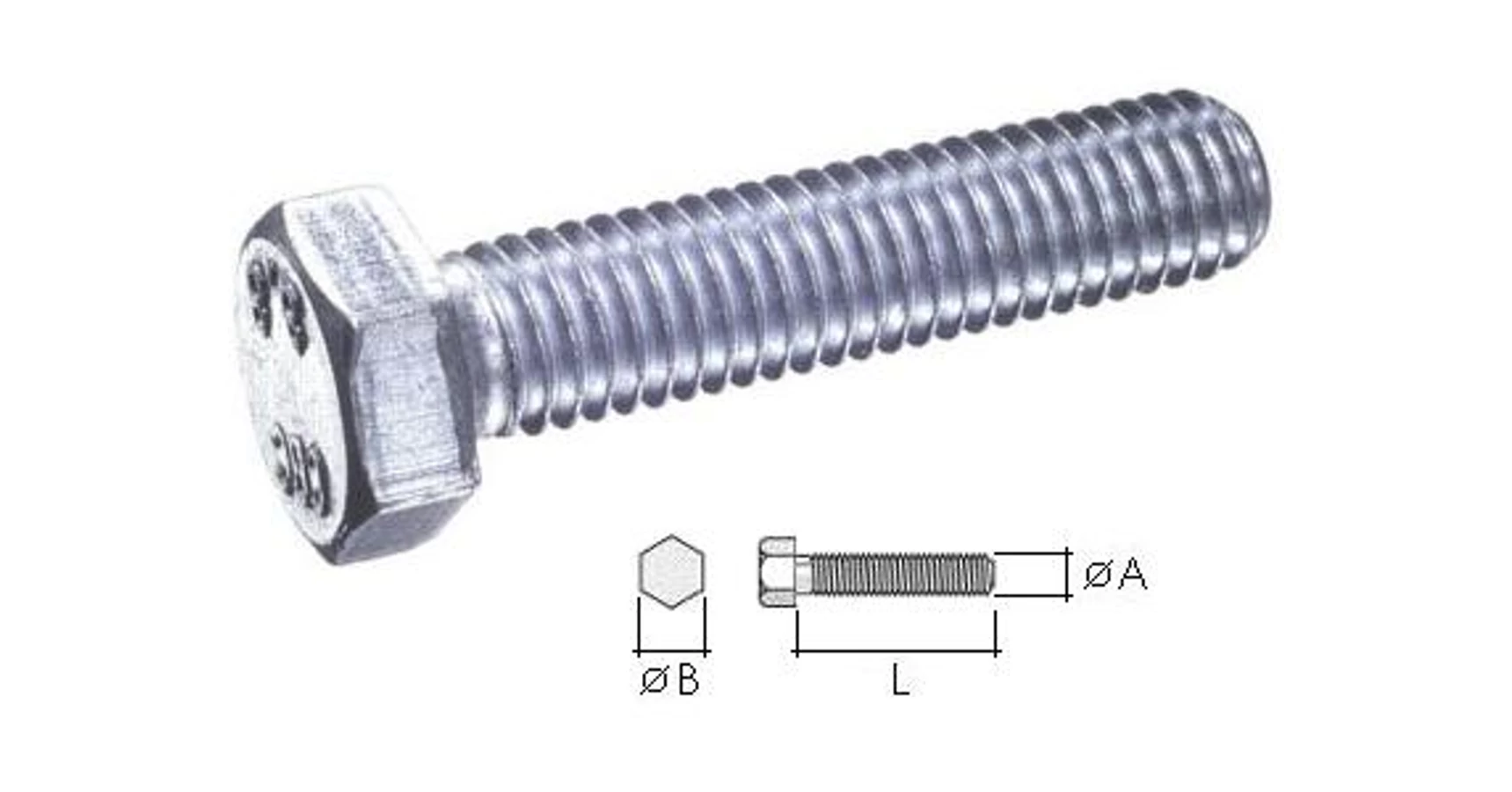 HTL metrikus csavar, M12x40mm - Metrikus Csavarok Hatlap fejjel ...